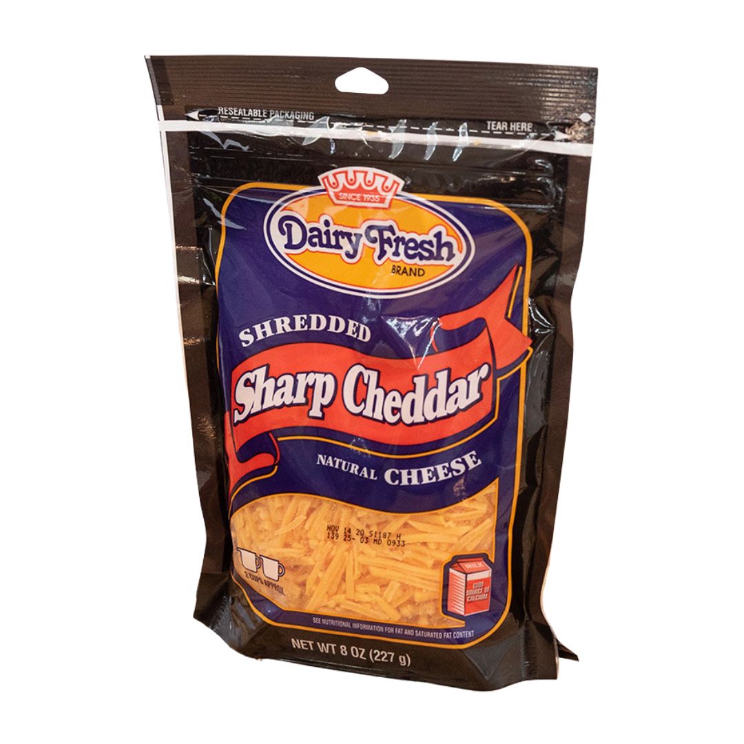 DAIRY FRESH CHEESE SHREDDED SHARP CHEDDAR 2LB – Divico.Shop