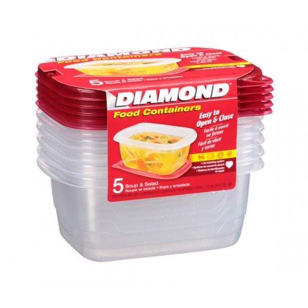 DIAMOND SOUP AND SALAD 24oz CONTAINERS (6 x 5CT) – Divico.Shop